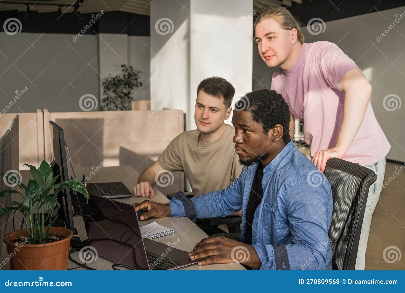 Man Work Coding Software Developer Programmer Is Coding On A Desktop Computer Royalty Free Stock
