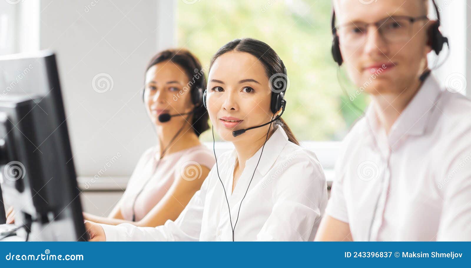 Team of Professional Support Staff Working in the Office. Colleagues in ...