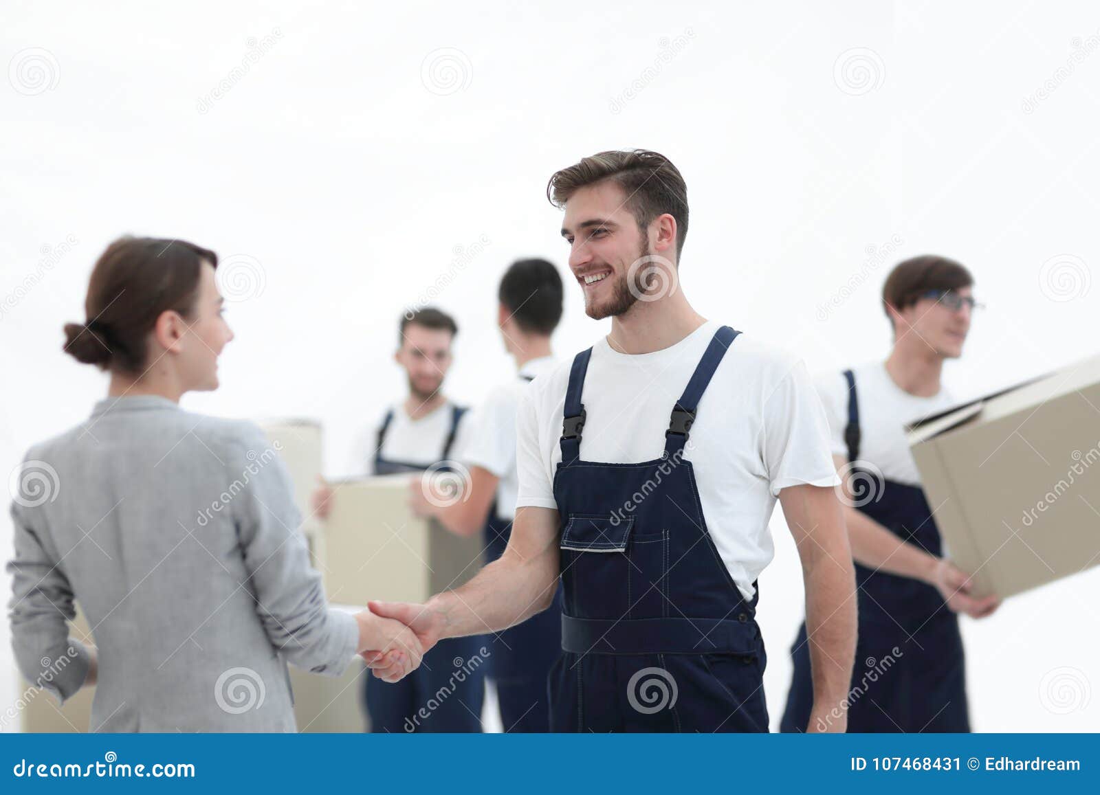 A Team of Professionals Engaged in Cargo Transportation, Stock Image ...