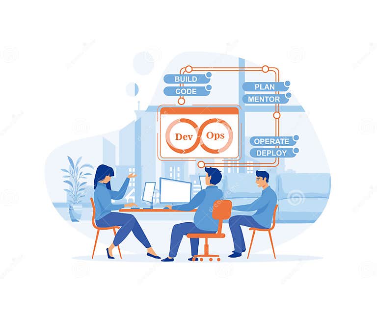 Team of Programmer Concept with Devops Software Development Practices ...