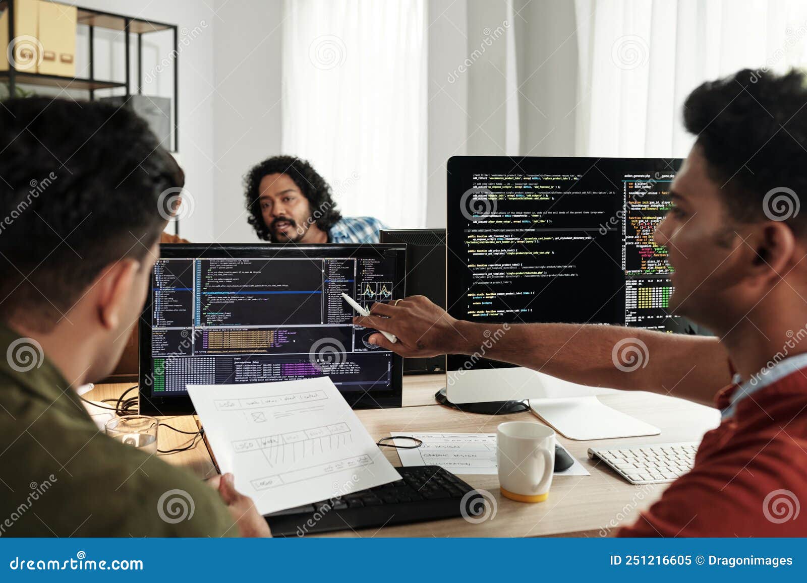 Team of Programmer Working in Office Stock Image - Image of occupation ...