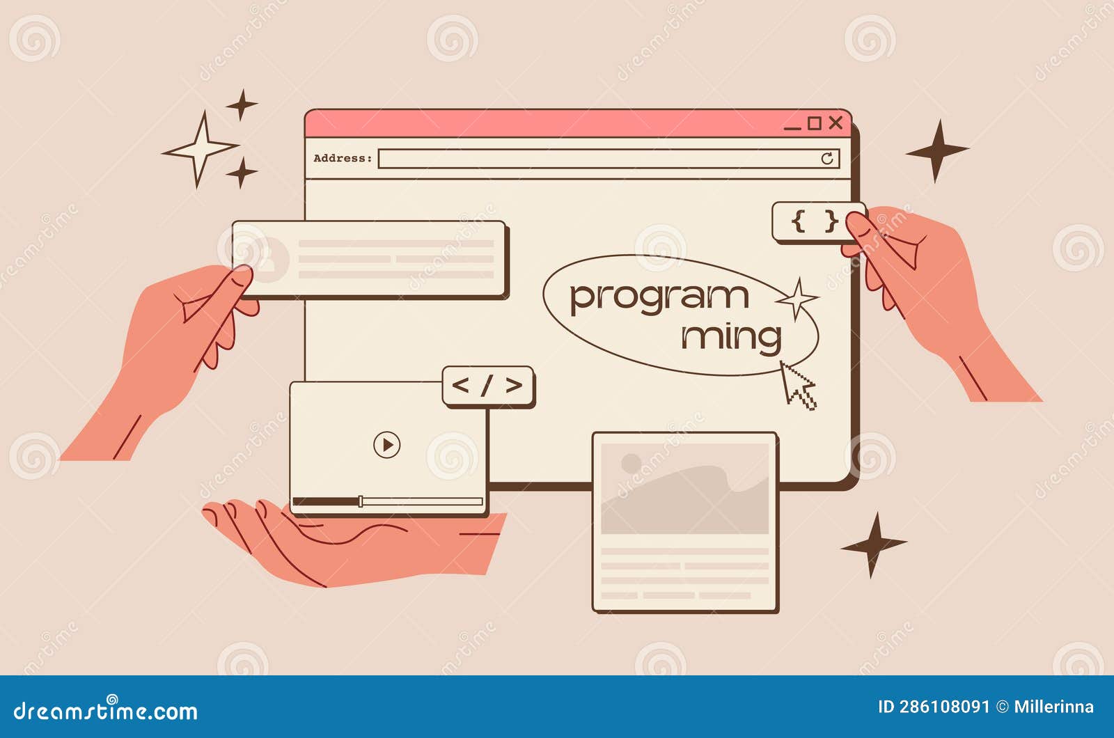 Team of Programmers and Designers Working on Website Development. Software Developer or Code ...