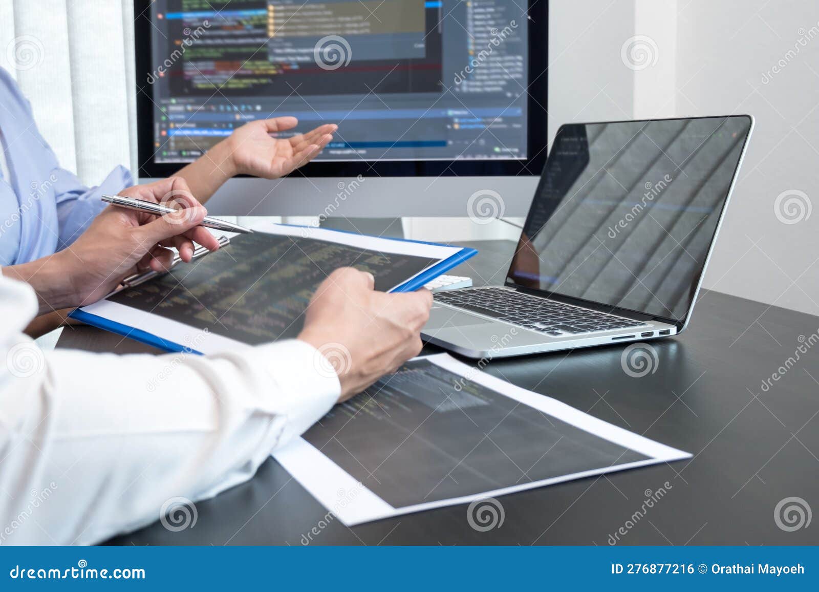 Team Of Programmers Working With Computer Programming Professional Development And Coding