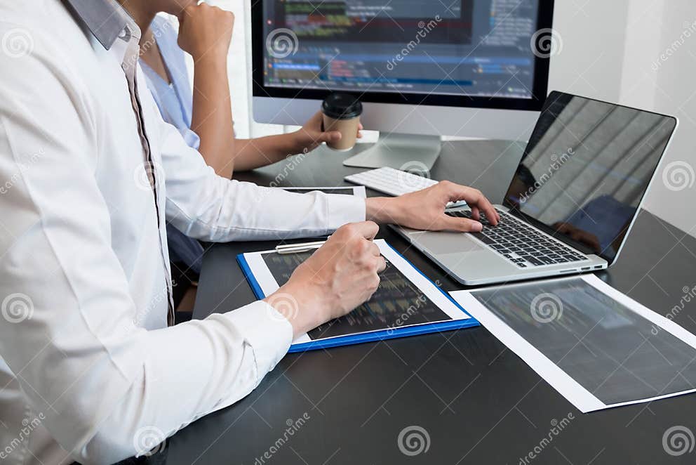 Team of Programmers Working with Computer Programming, Professional ...