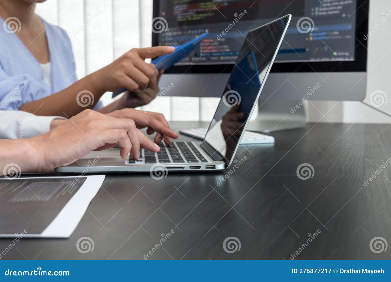 Team Of Programmers Working With Computer Programming Professional Development And Coding
