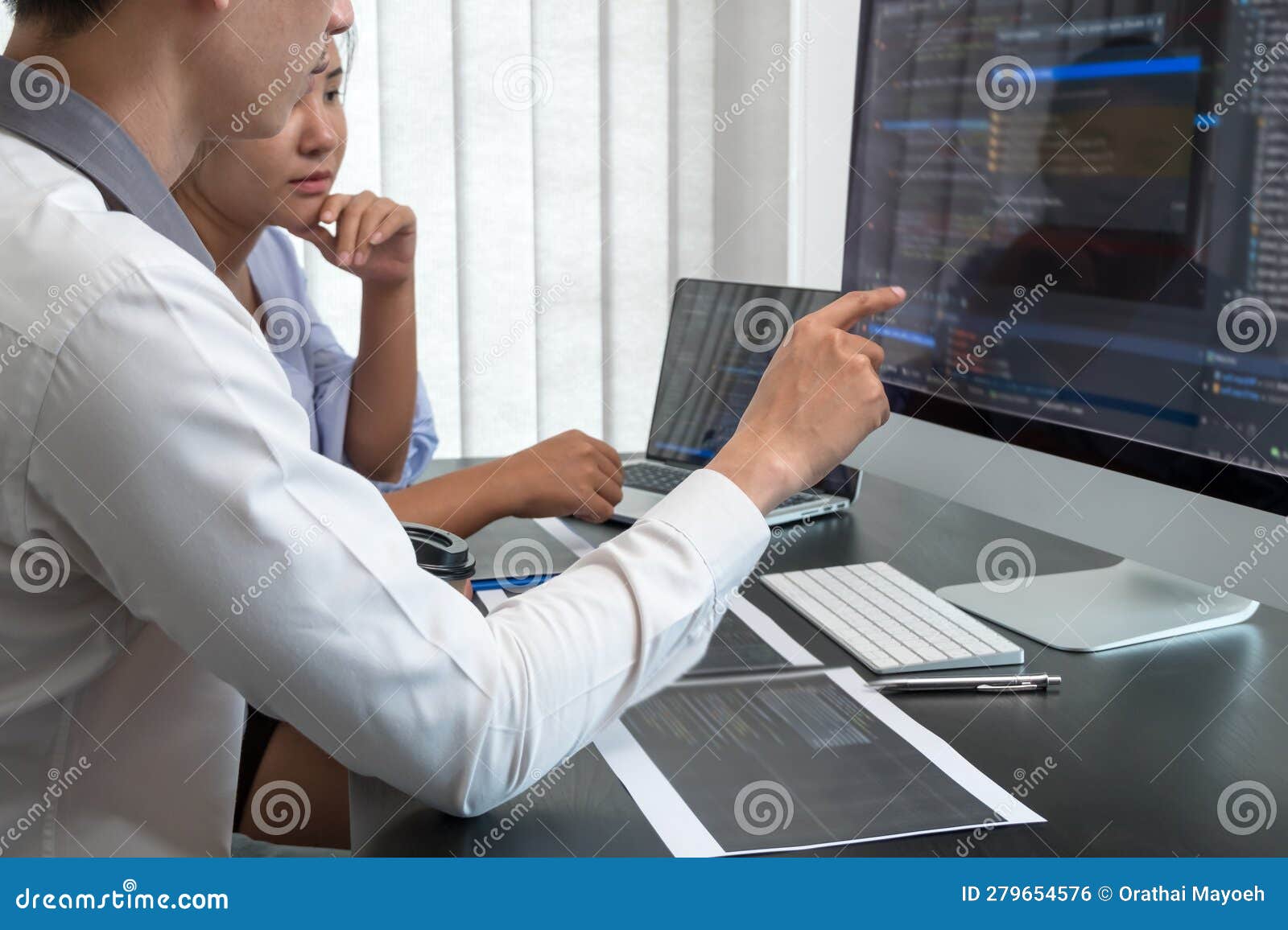 Team Of Programmers Working With Computer Programming Professional Development And Coding