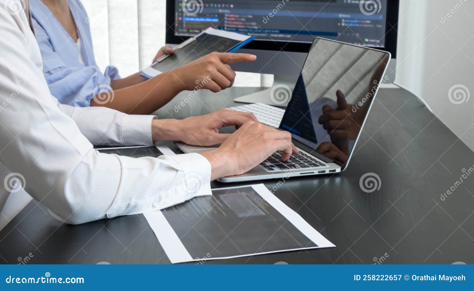 Team of Programmers Working with Computer Programming, Professional Development, and Coding ...