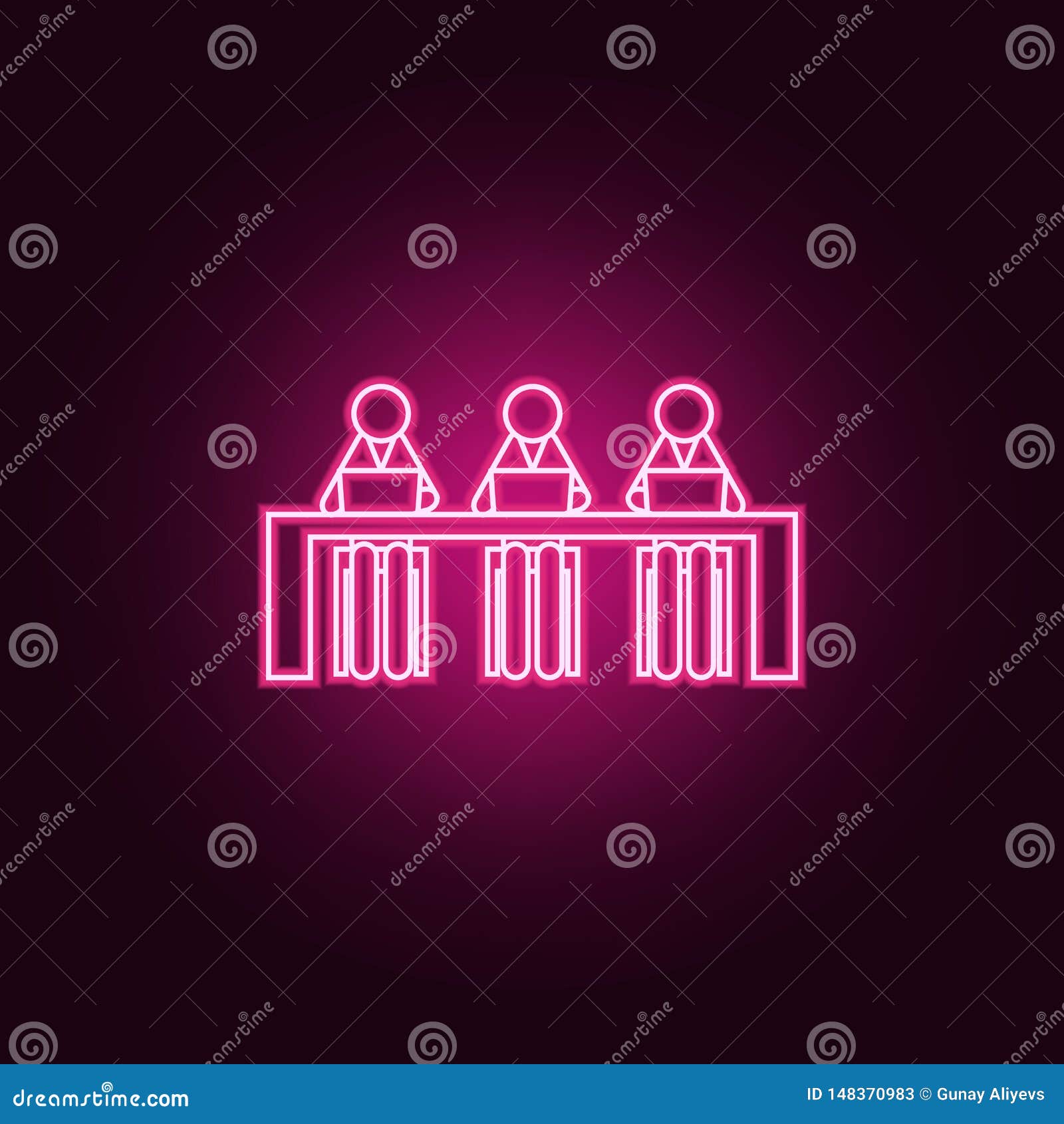 Team of Project Developers Neon Icon. Elements of Team Work Set Stock ...