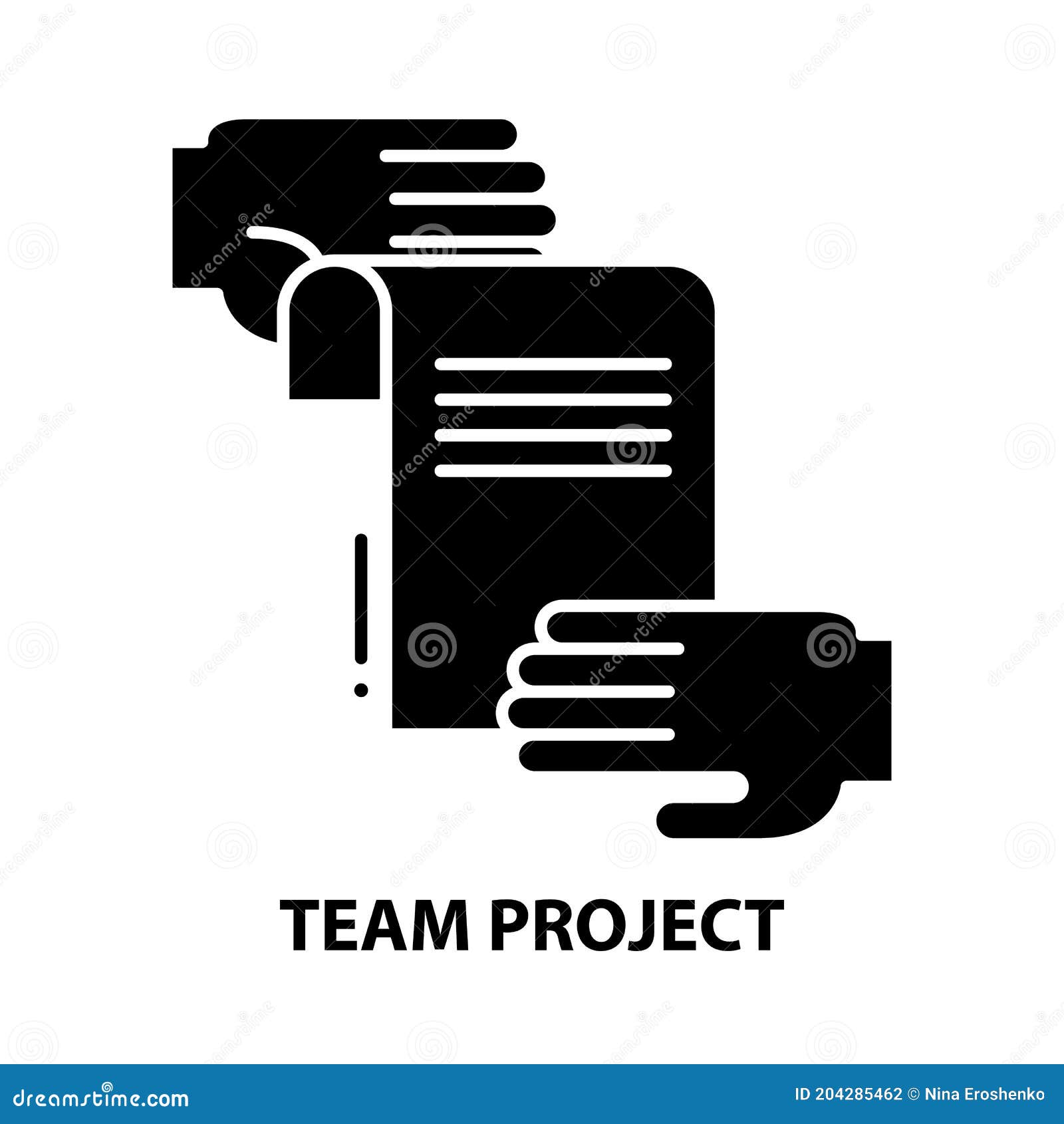 Team Project Icon, Black Vector Sign with Editable Strokes, Concept ...