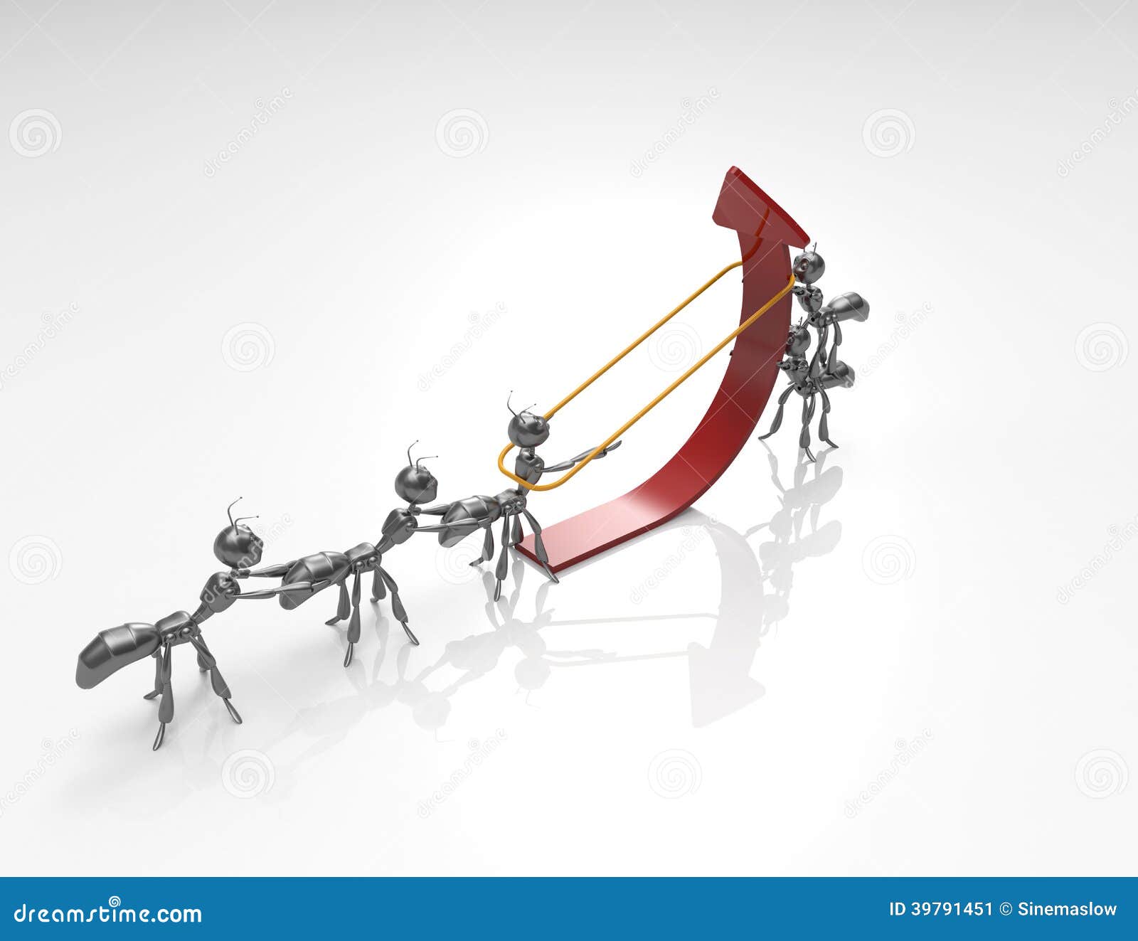 Team Pulling Up an Arrow-concept Stock Illustration - Illustration of ...