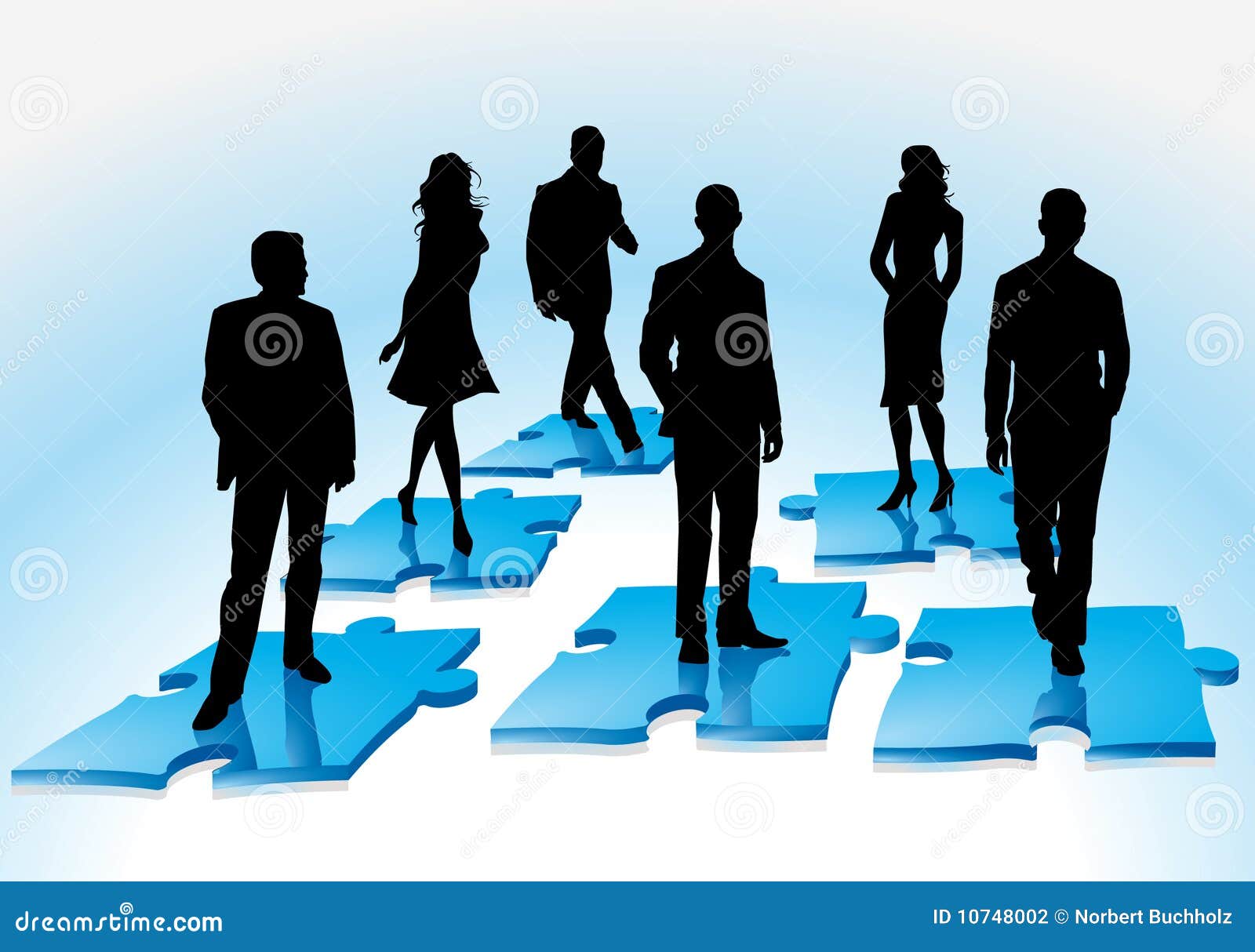 Team puzzle stock vector. Illustration of group, person - 10748002