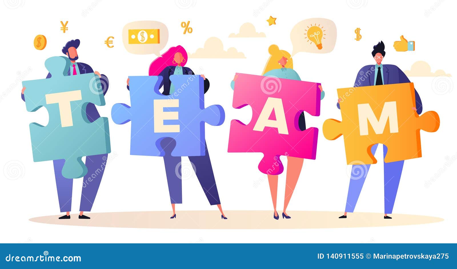 Puzzle 3D. Team Work Concept. Stock Photography | CartoonDealer.com ...