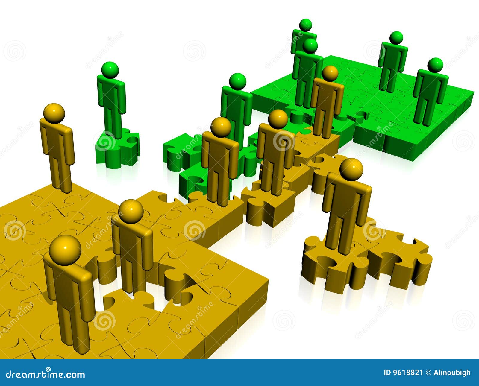 Team and puzzle stock illustration. Illustration of stick - 9618821