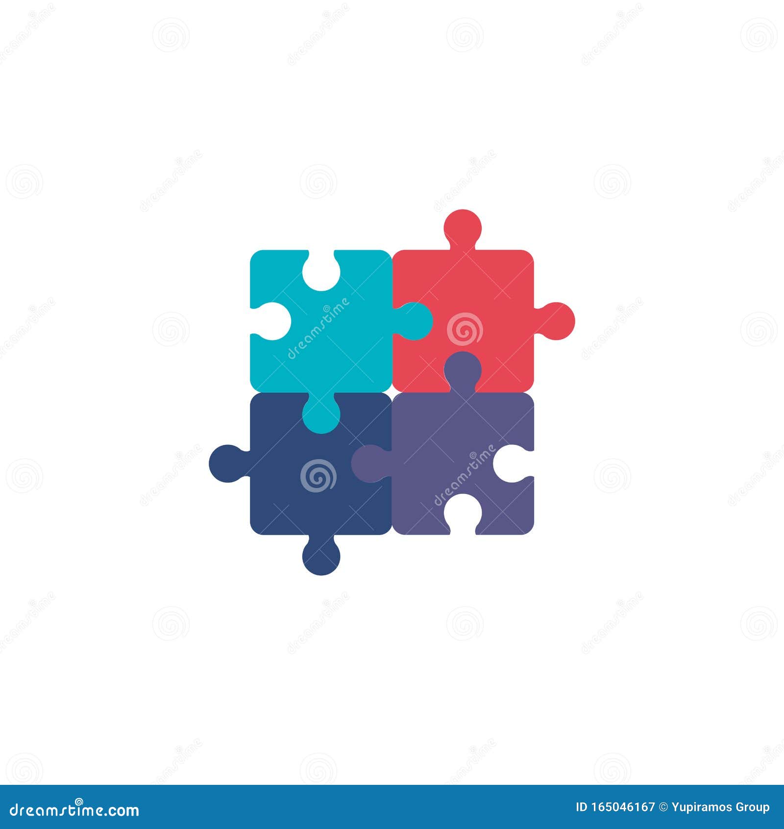 Team Puzzle Pieces Flat Style Icon Stock Vector - Illustration of ...