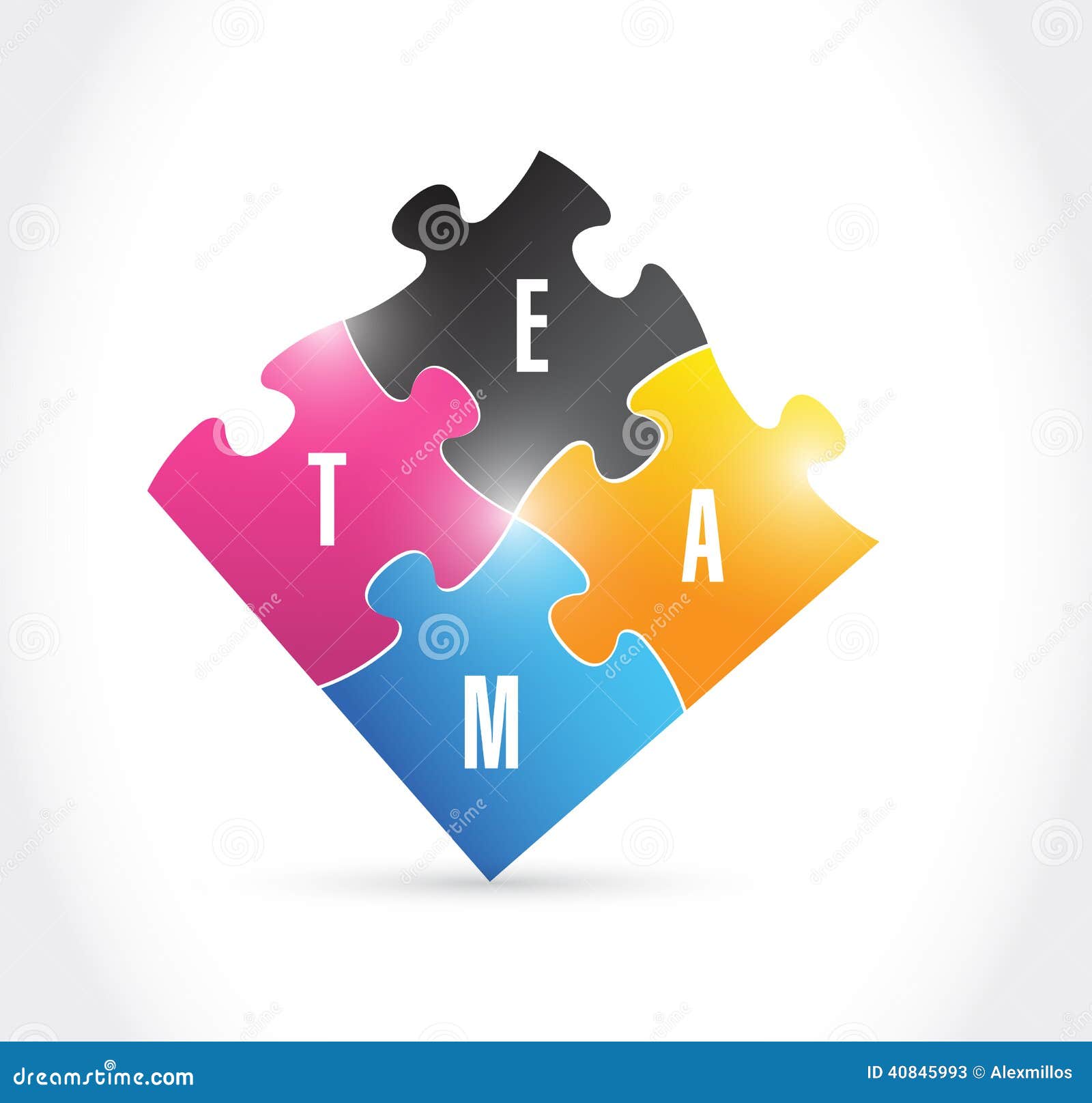 Team Puzzle Pieces Illustration Design Stock Illustration ...