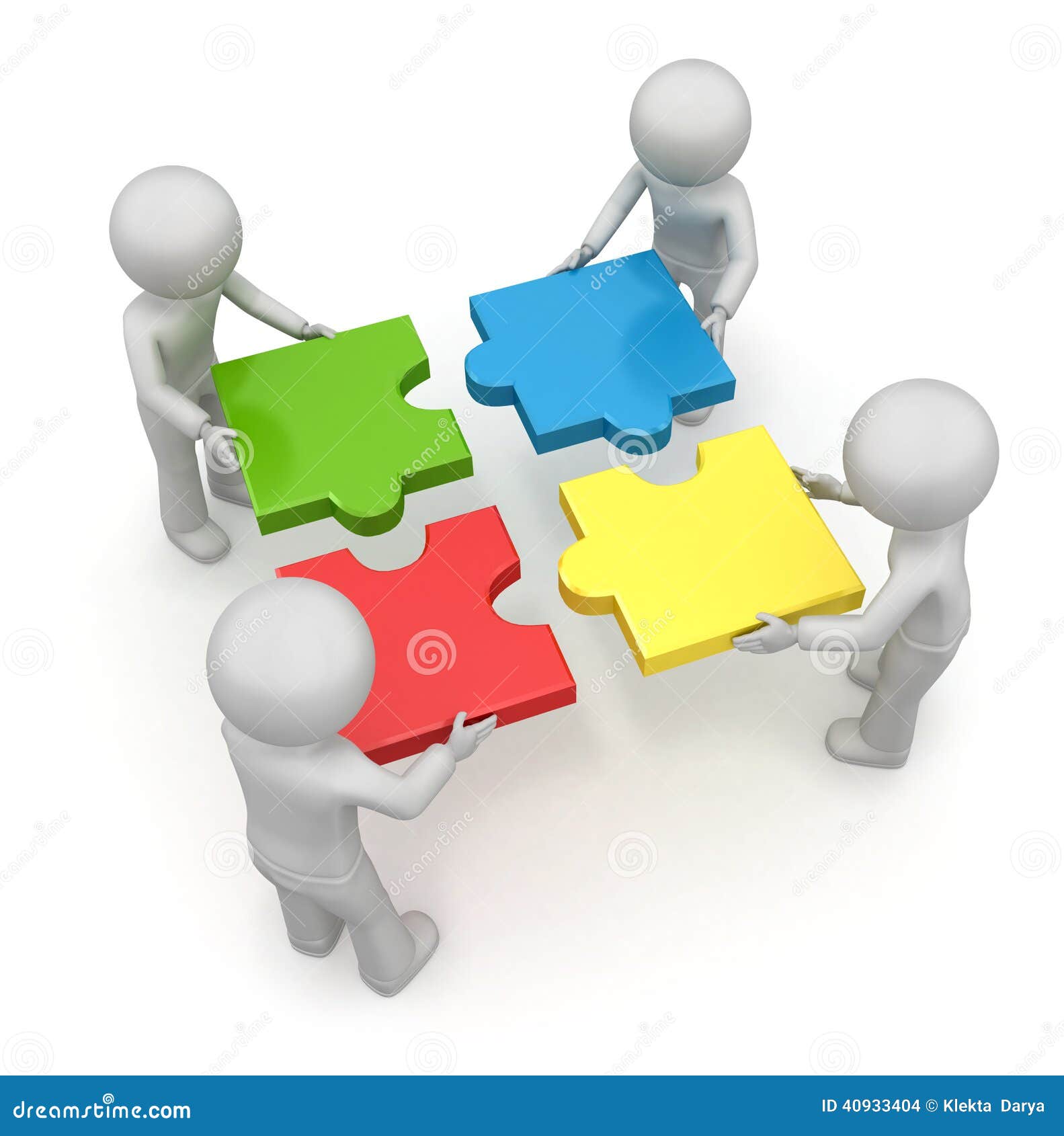 Team with the puzzles stock illustration. Illustration of businessman ...