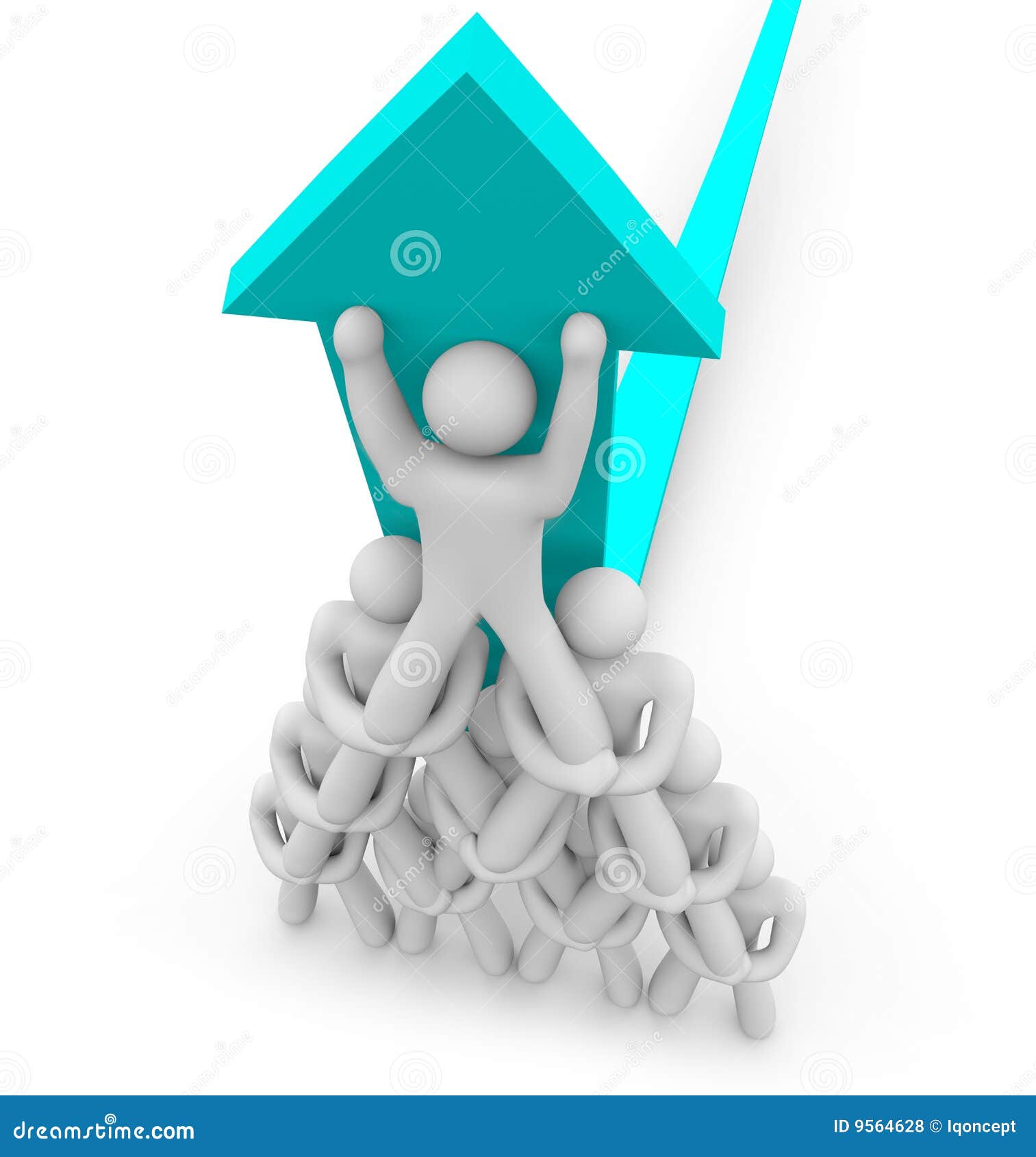 Team Pyramid Pushing Up Arrow Stock Illustration - Illustration of ...