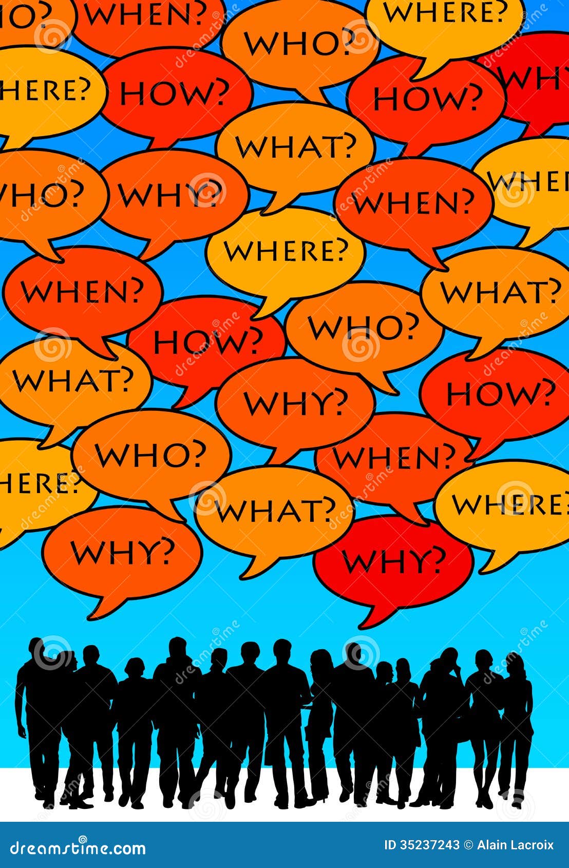 Team questions stock illustration. Illustration of friends - 35237243