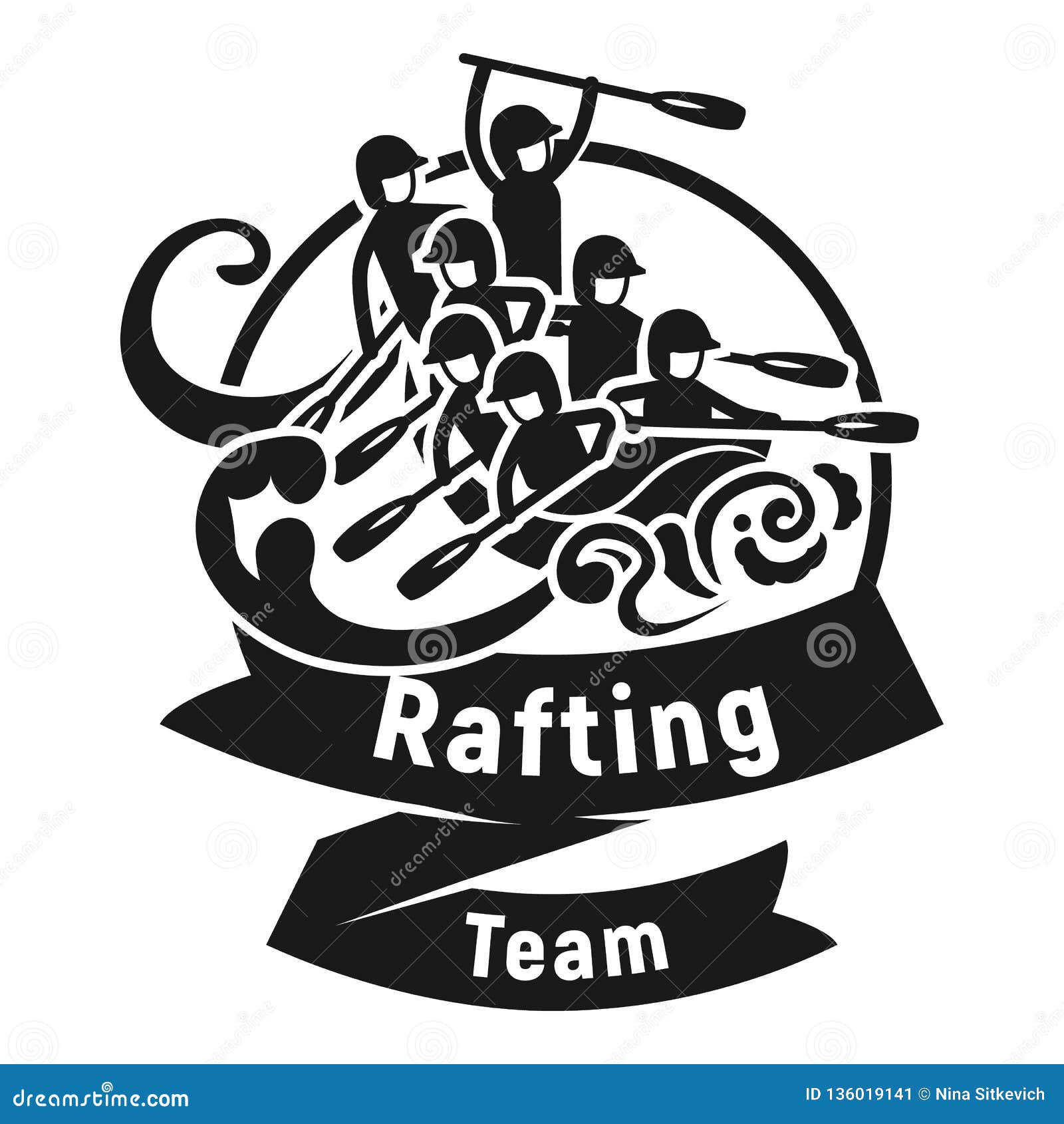 Team Rafting Logo, Simple Style Stock Vector - Illustration of kyaking ...