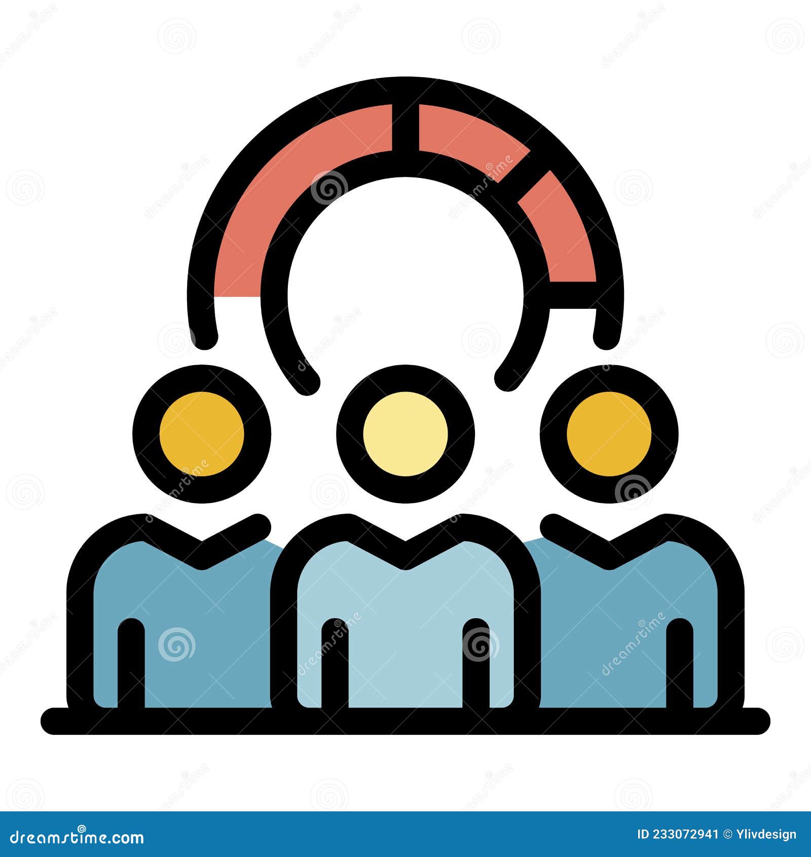 Team Recruiter Icon Color Outline Vector Stock Vector - Illustration of ...