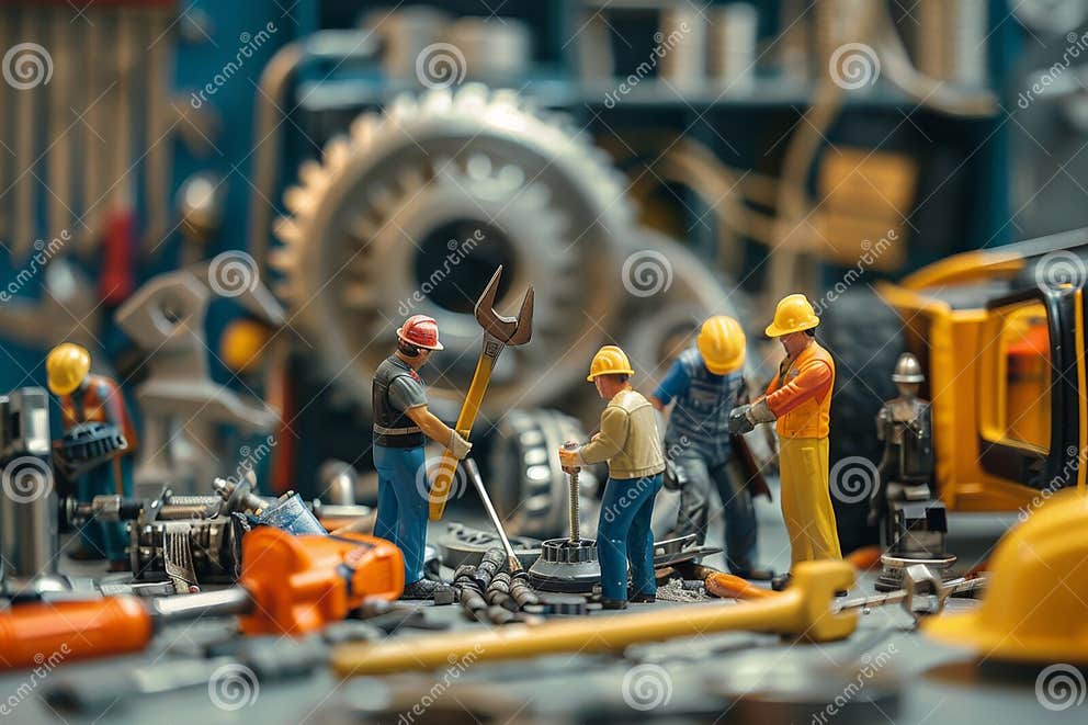 A Team of Repair Workers is Collaborating at a Construction Site Using ...