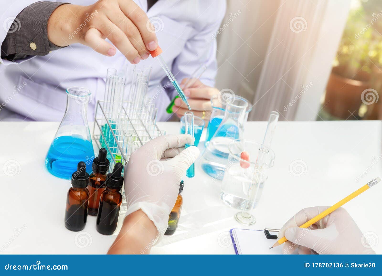 Team of Researcher or Scientists Working in Laboratory Stock Photo ...