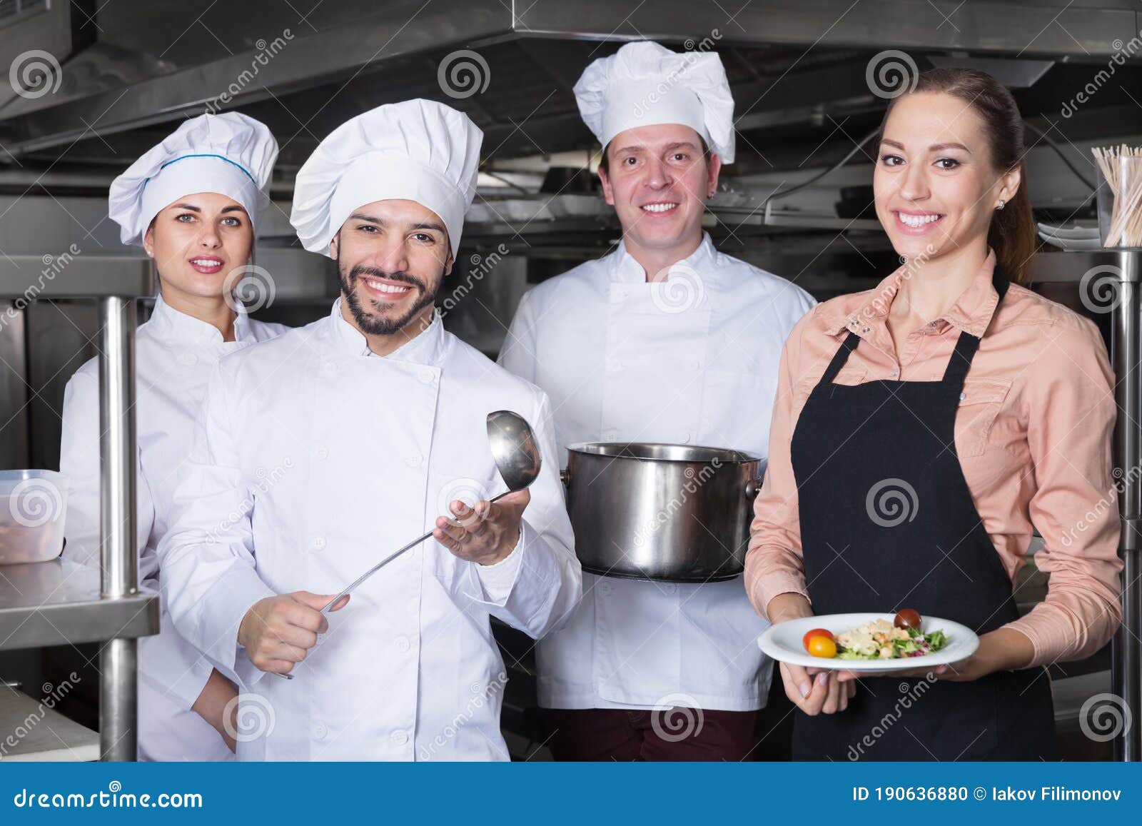 Team of Restaurant Staff Posing Together` Stock Photo - Image of ...