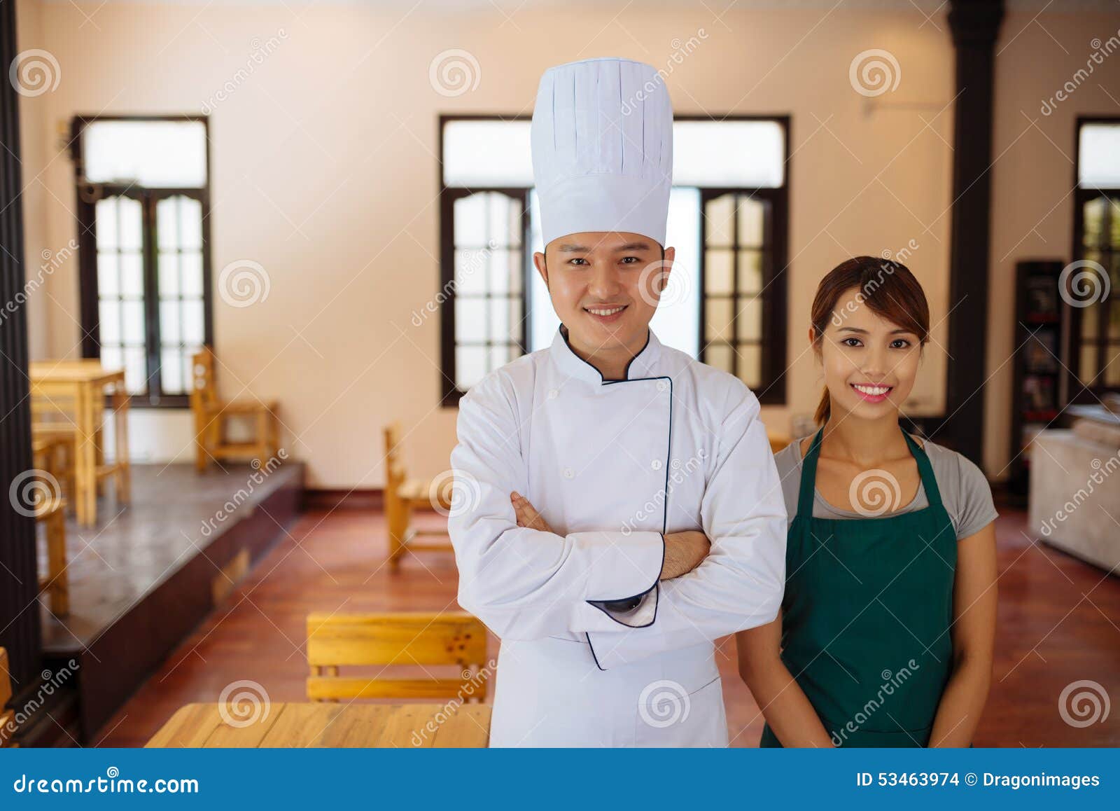Team of restaurant workers stock photo. Image of woman - 53463974