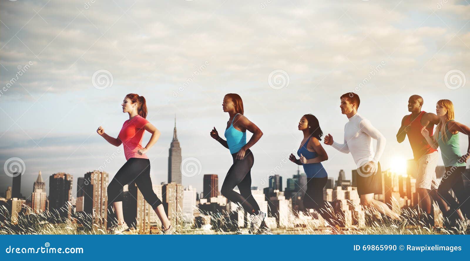 Team Running Marathon Healthy Runner Concept Stock Photo - Image of ...