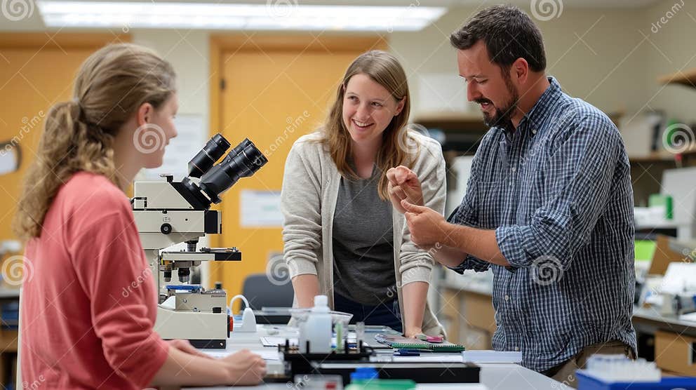 Team of Scientists Collaborating in a Laboratory Setting Stock ...