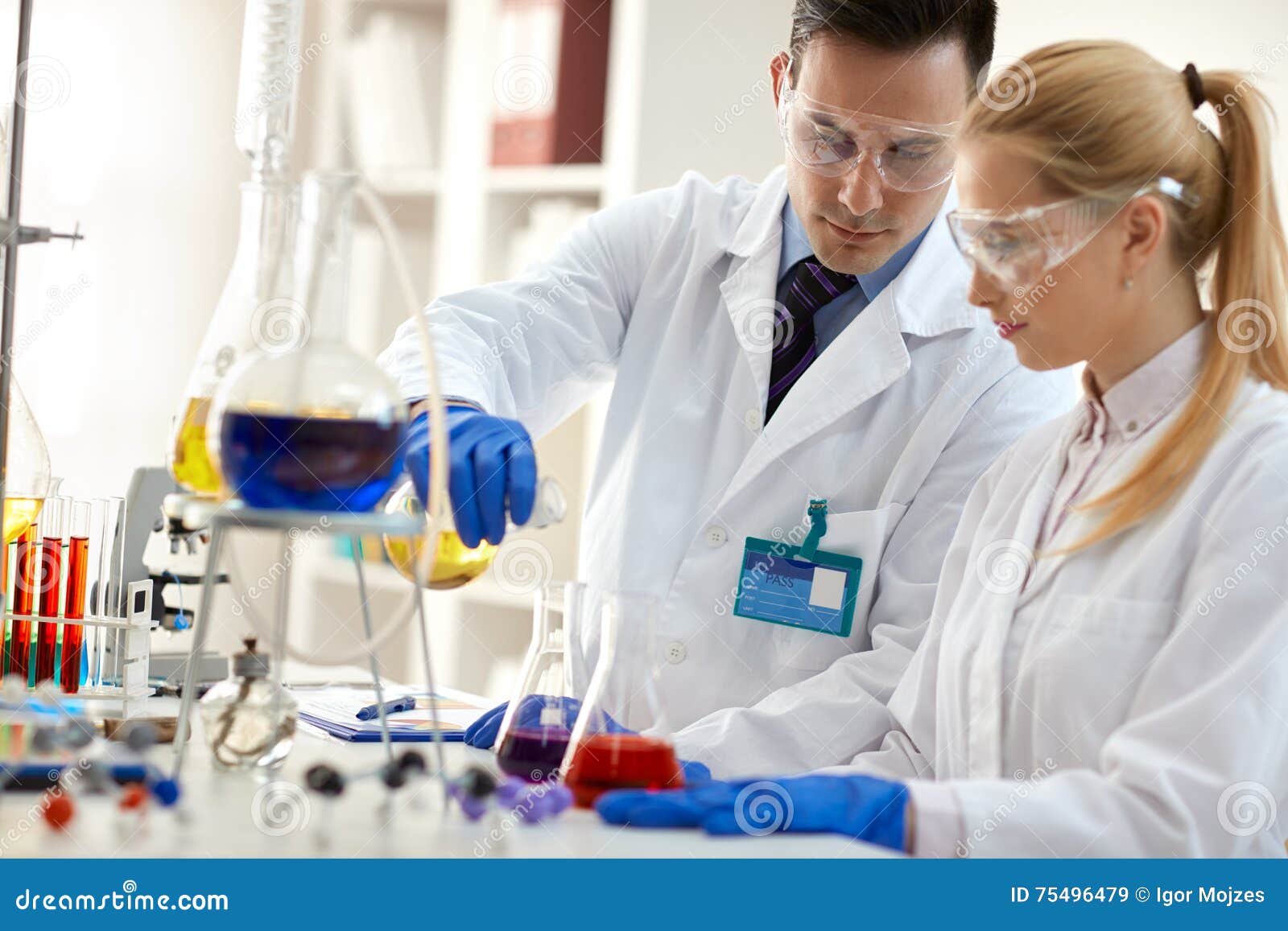 Team of Scientists in Laboratory Stock Image - Image of medical, liquid ...