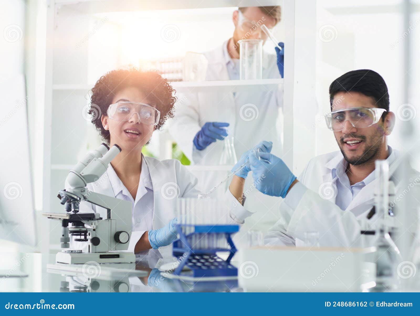 Team of Medical Research Scientists Working on Generation Experimental ...