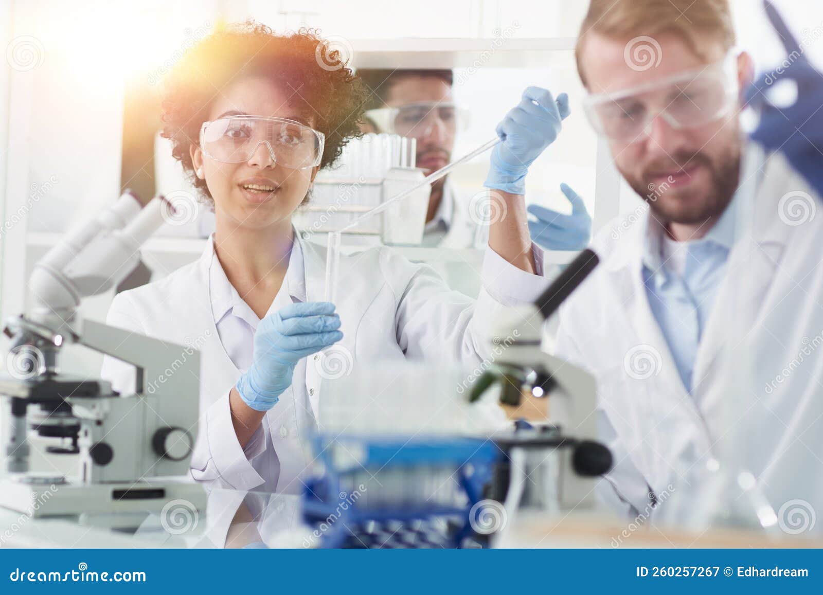 Team of Medical Research Scientists Working on Generation Experimental ...