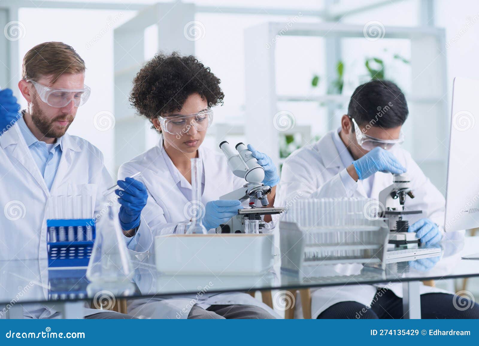 Team of Medical Research Scientists Working on Generation Experimental ...
