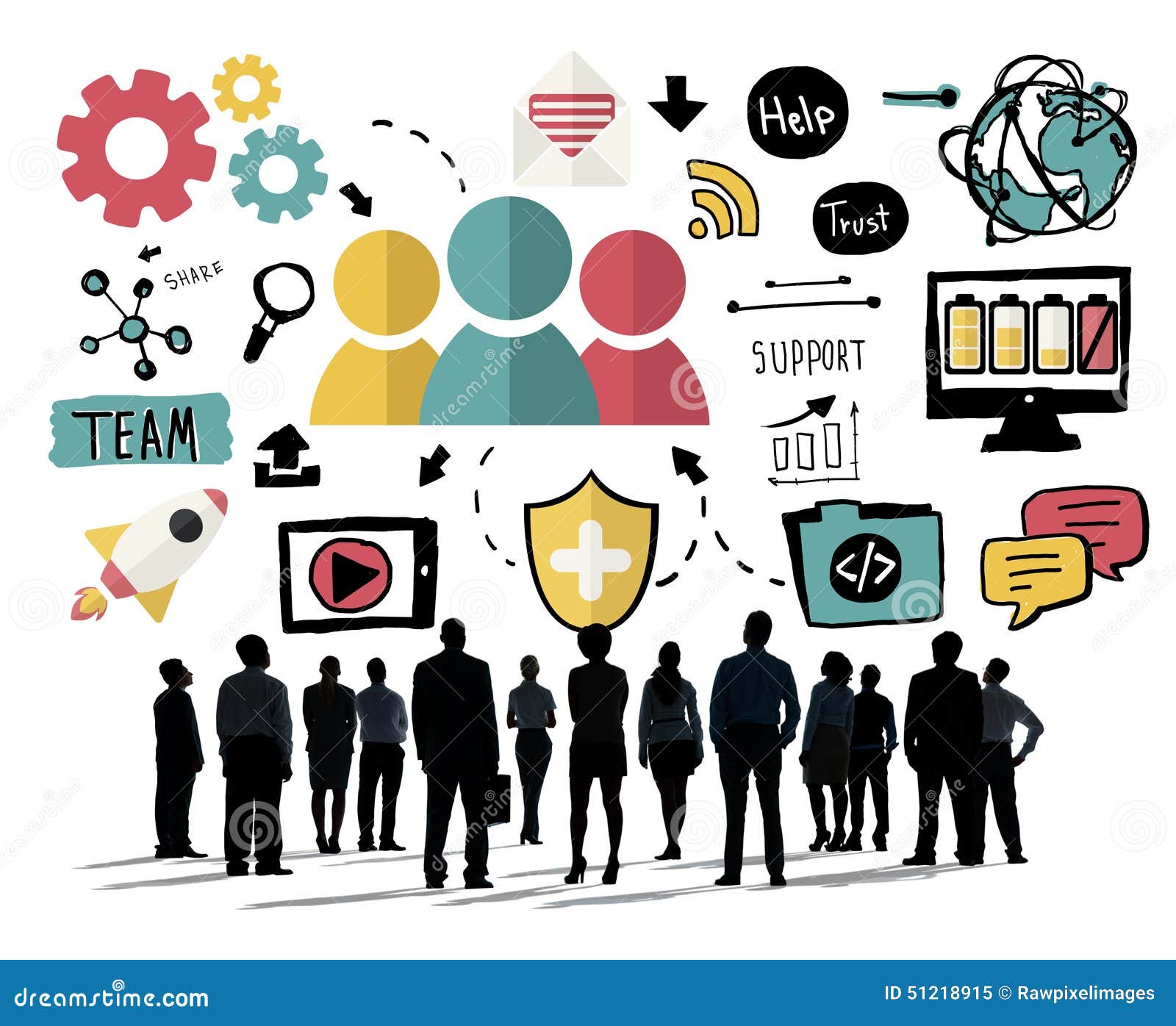 Team Share Support Trust Help-het Concept Van De ...