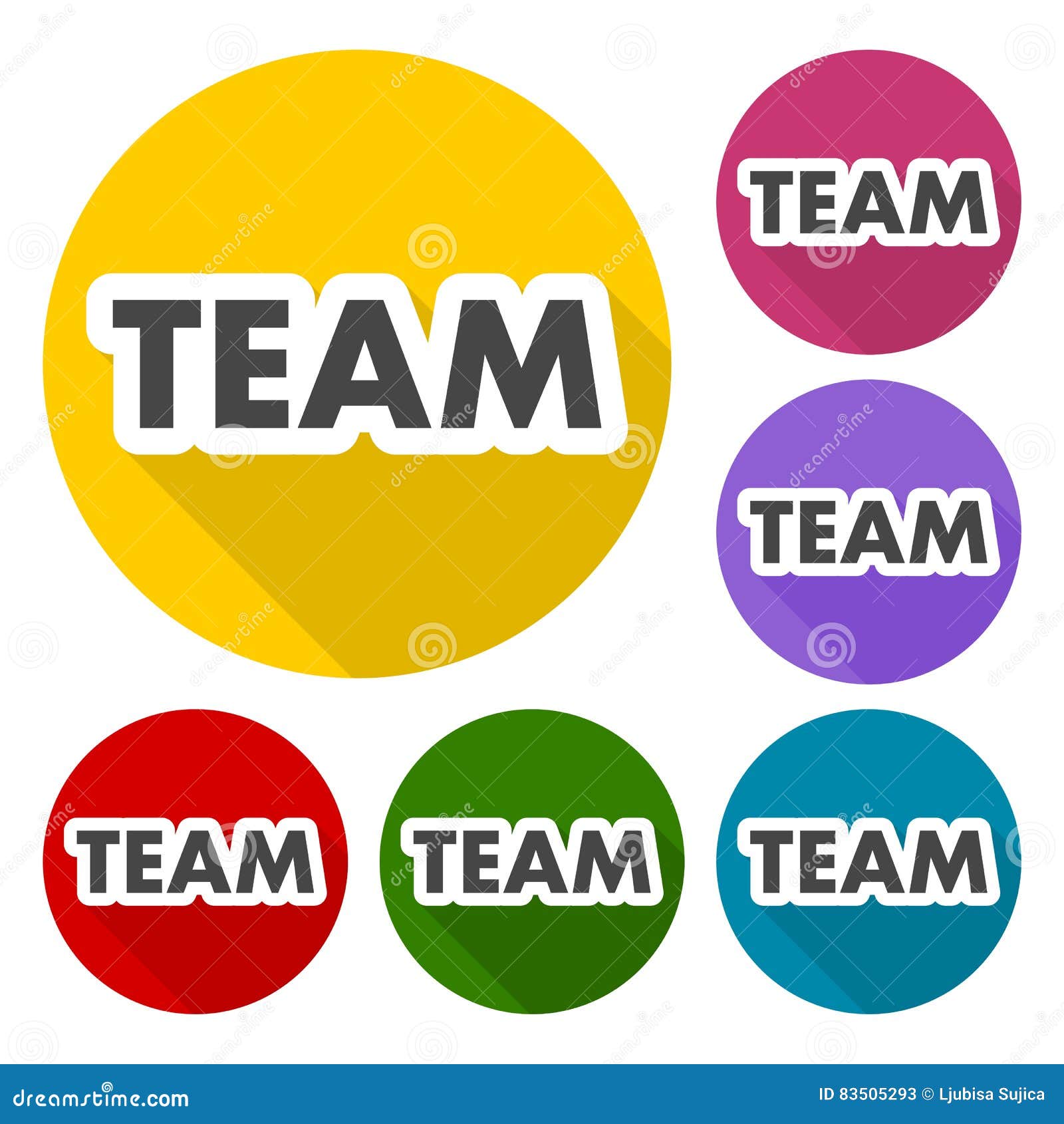 Team Sign Avec La Longue Ombre Illustration de Vecteur - Illustration ...