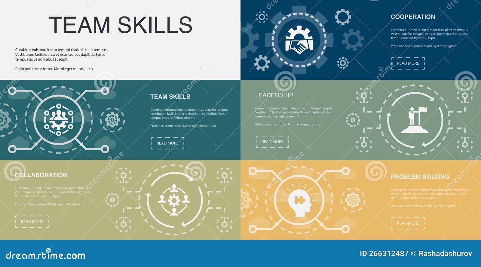 Team Skills, Collaboration, Cooperation Stock Illustration ...