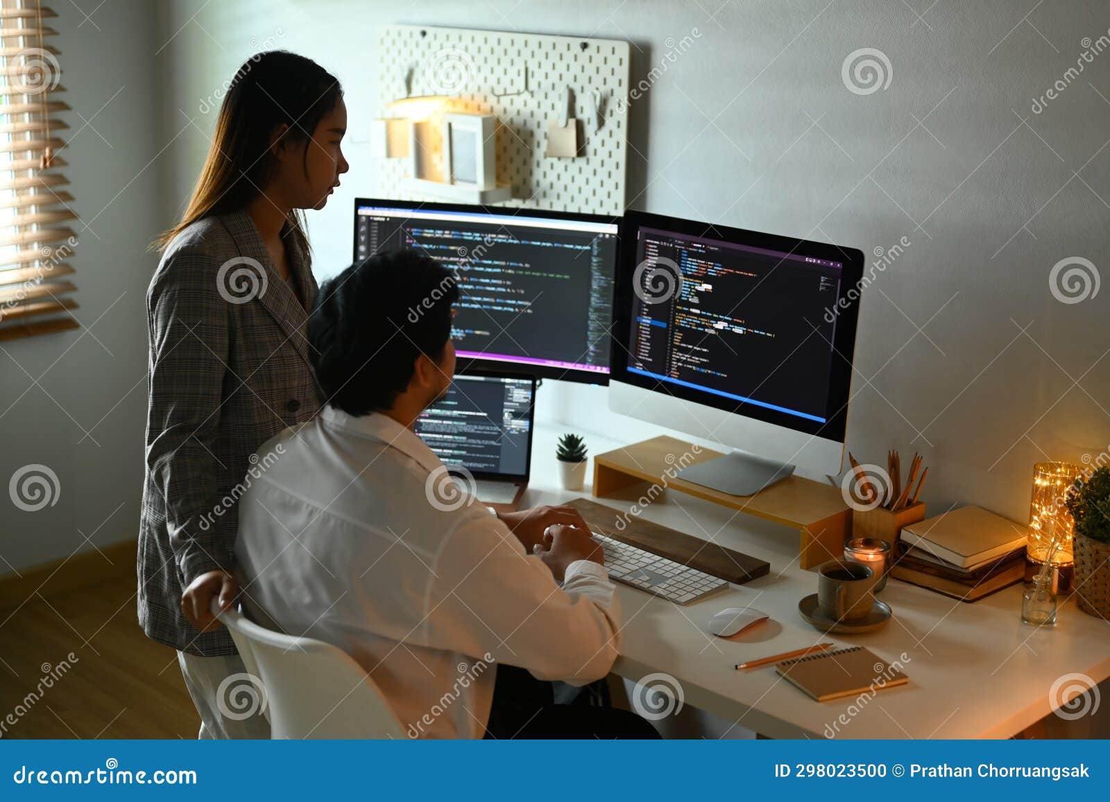 Team of Software Developers Working Together for Developing Website Design and Coding ...