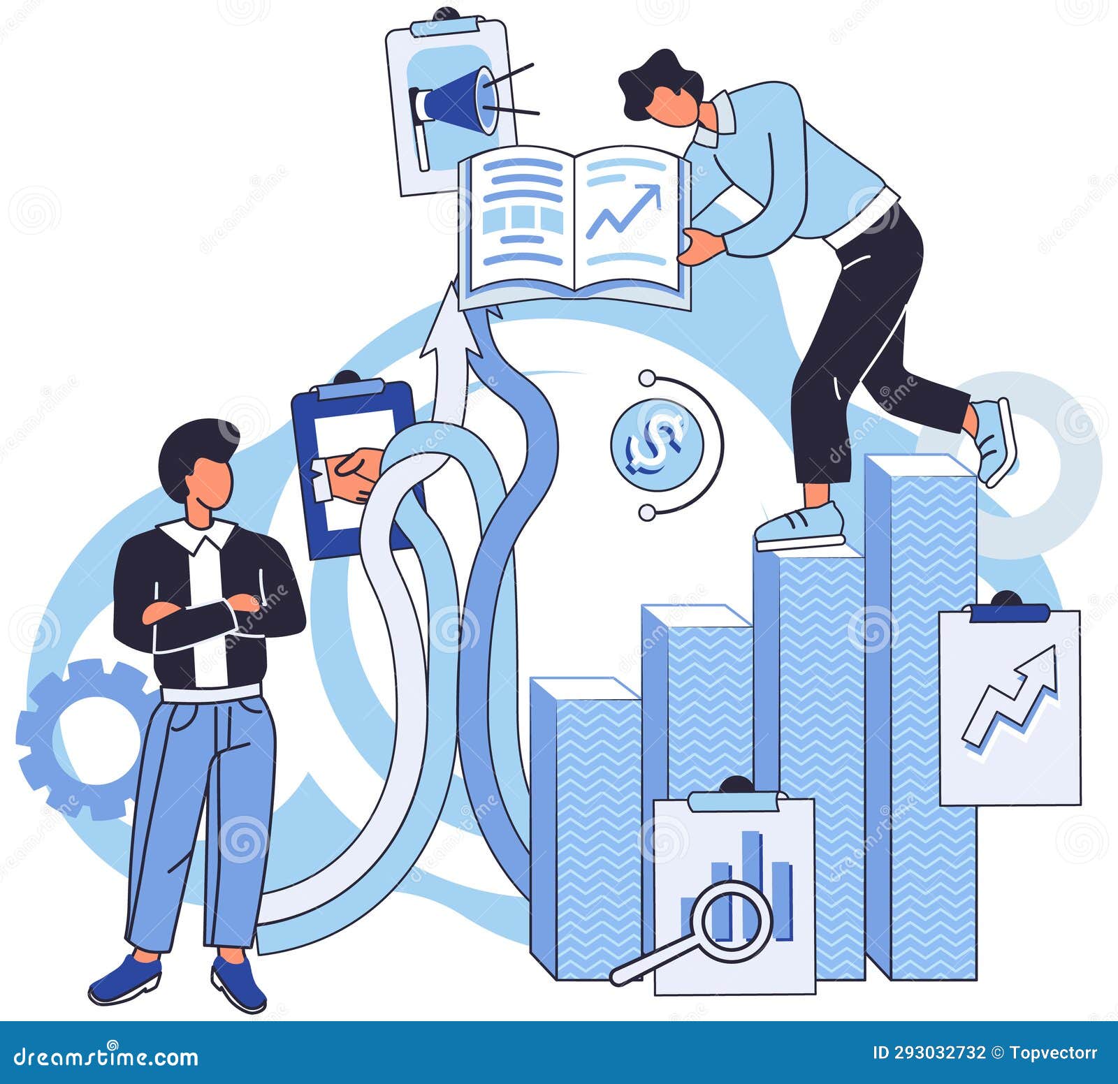Team Solving Complex Problems. Teamwork Metaphor. Miniature Scene of ...