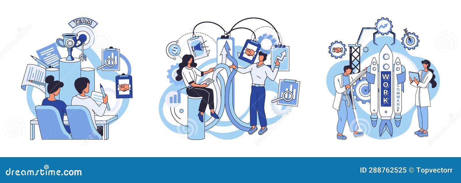 Team Solving Complex Problems. Teamwork Vector Illustration Metaphor ...