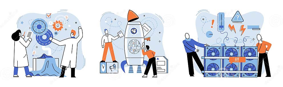 Team Solving Complex Problems. Teamwork Vector Illustration Metaphor ...