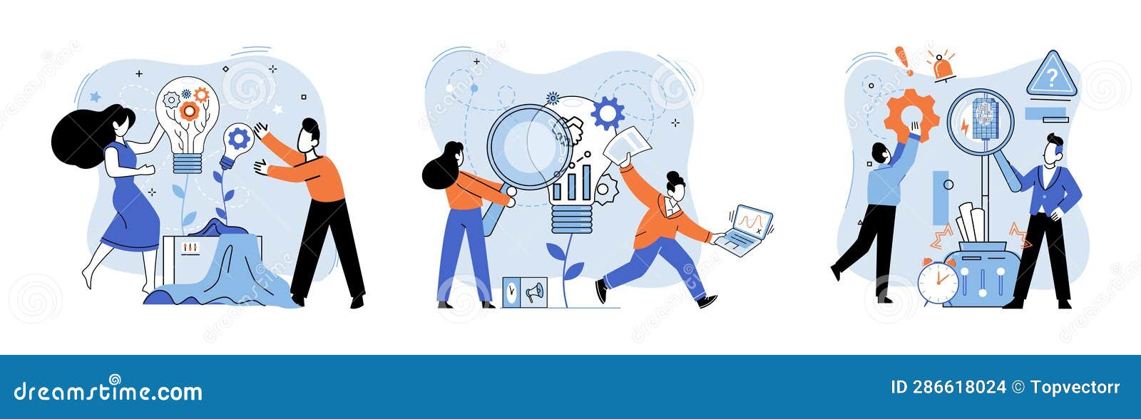 Team Solving Complex Problems. Teamwork Vector Illustration Metaphor ...