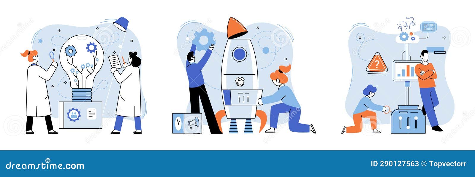 Team Solving Complex Problems. Teamwork Vector Illustration Metaphor ...