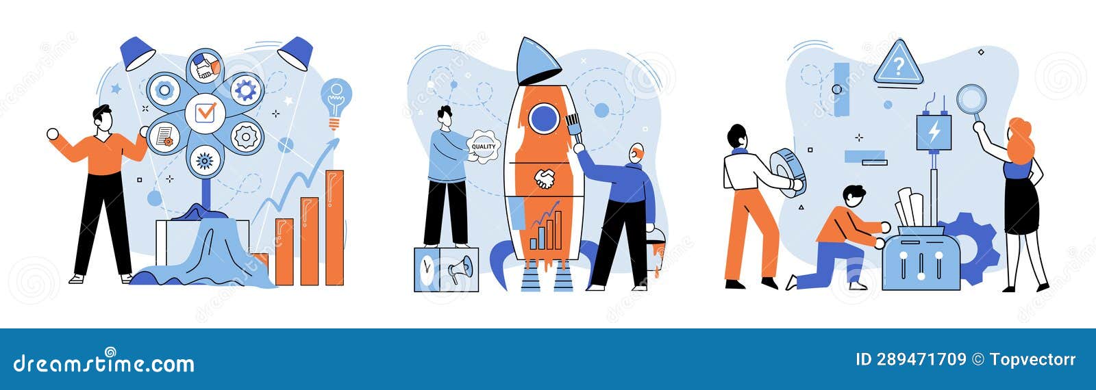Team Solving Complex Problems Teamwork Vector Illustration Metaphor