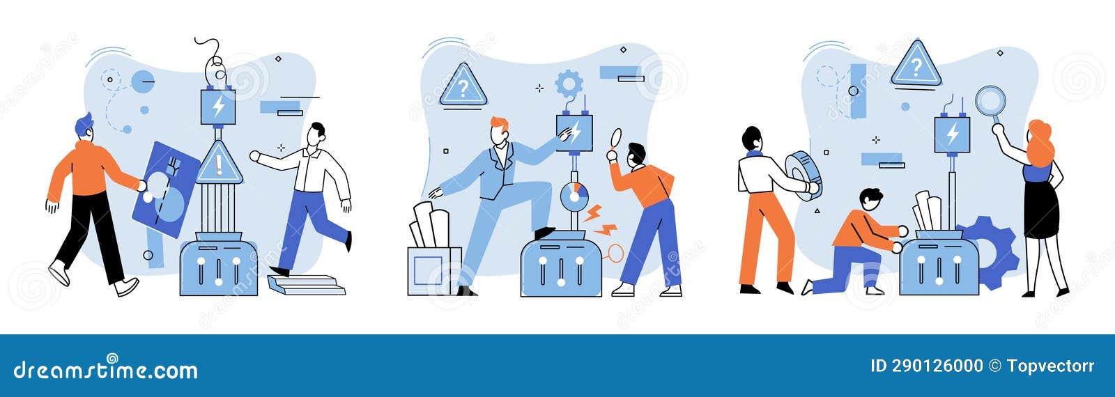 Team Solving Complex Problems. Teamwork Vector Illustration Metaphor ...