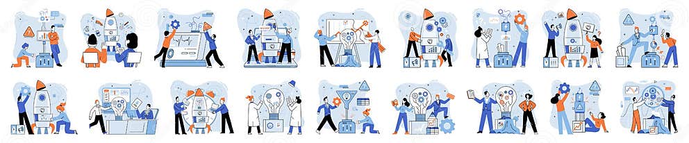 Team Solving Complex Problems. Teamwork Vector Illustration Metaphor ...