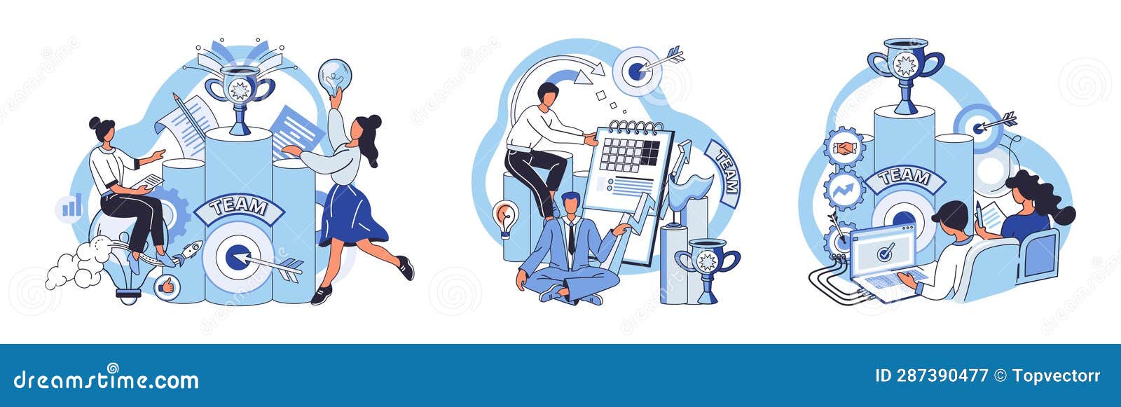 Team Solving Complex Problems. Teamwork Vector Illustration Metaphor ...