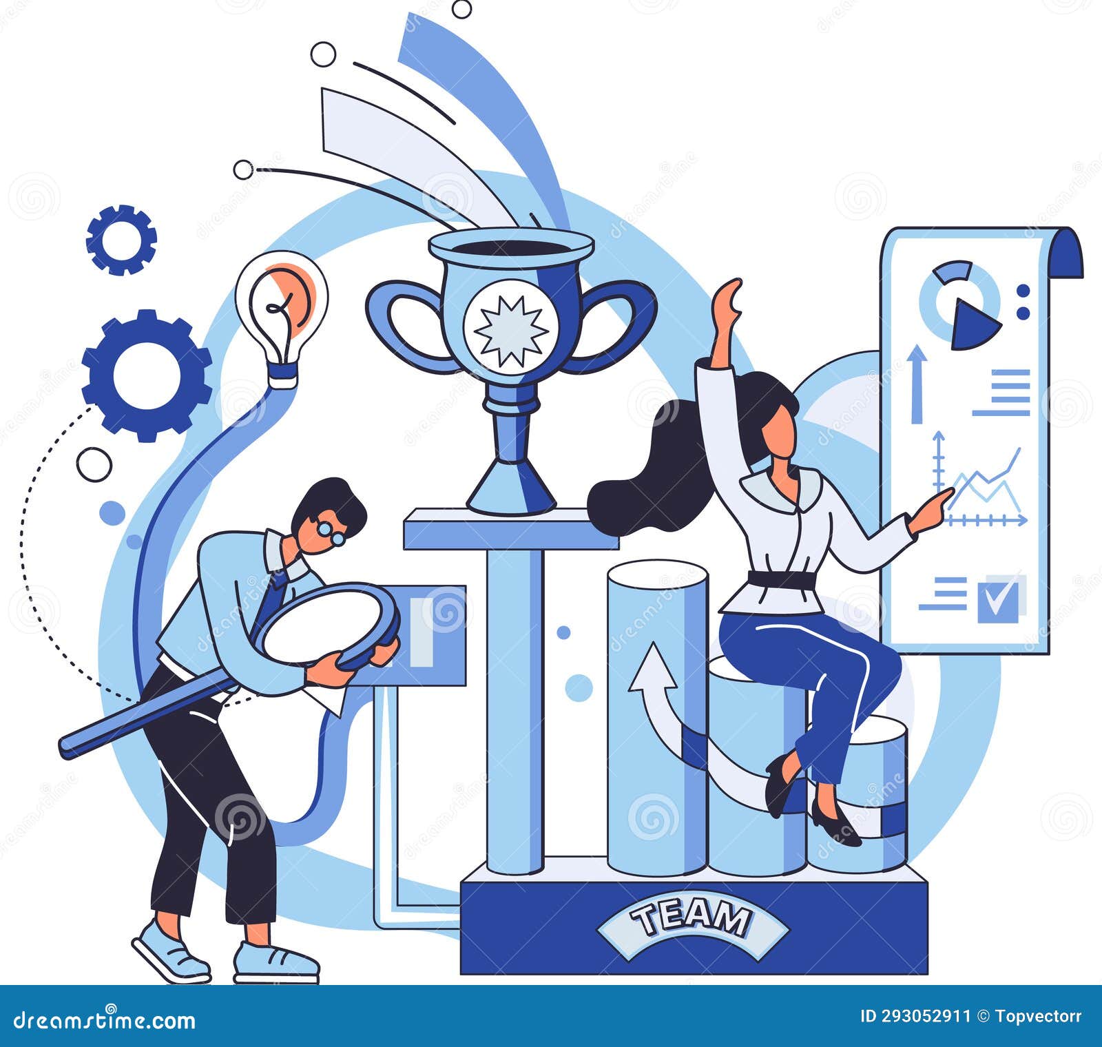 Team Solving Complex Problems. Teamwork Vector Illustration Metaphor ...