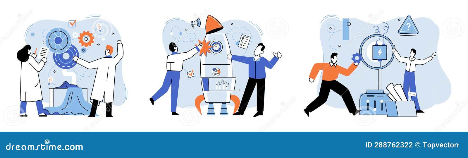 Team Solving Problems. People Try Find Solutions and Solve Problem in ...