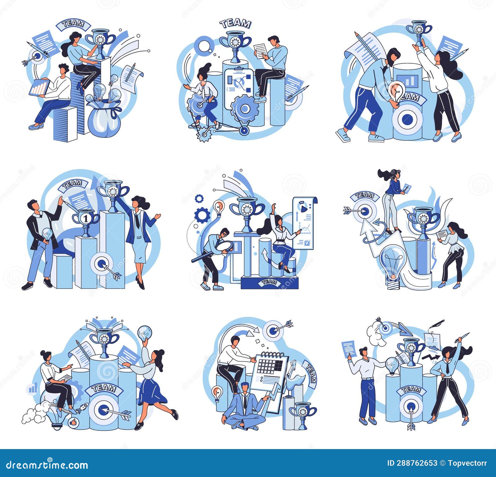 Team Solving Problems. People Try Find Solutions and Solve Problem in ...